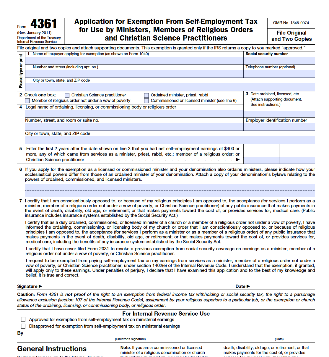 IRS Form 4361 Forms Docs 2023