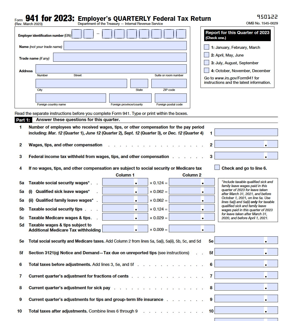 941 Forms 2024 Judy Sabine