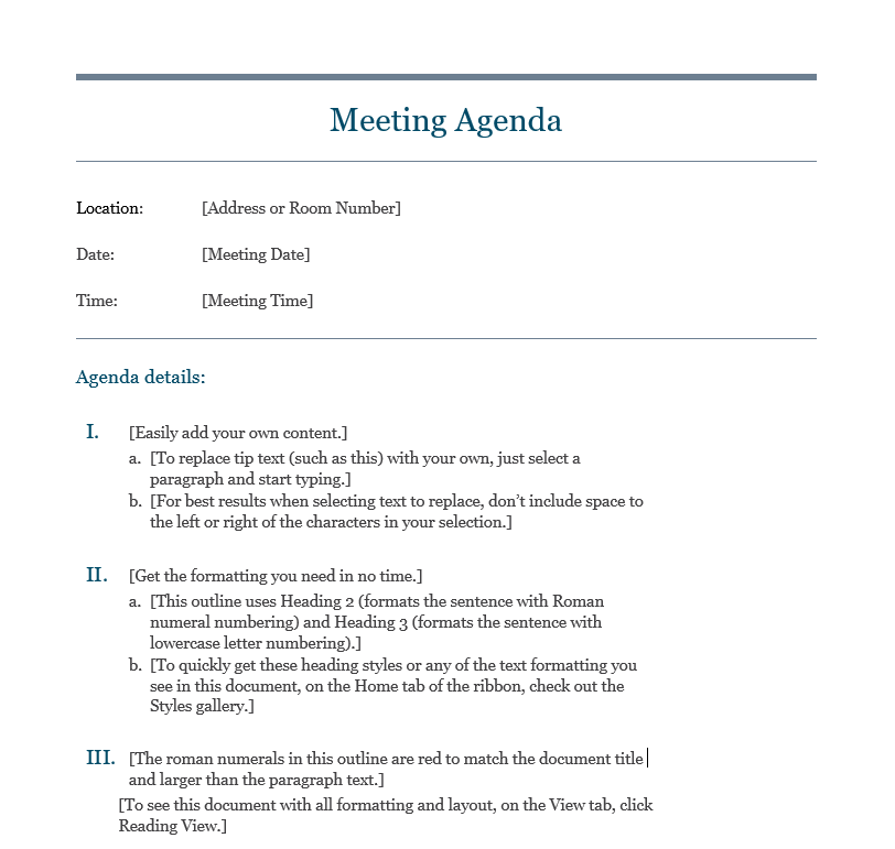 Meeting Agenda Template Forms Docs 2023